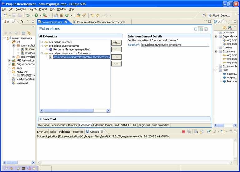 Eclipse Plugin Perspective Tutorial Wideskills